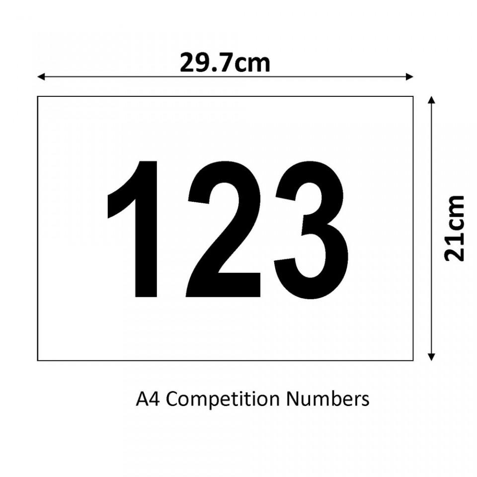 Bib Number Inserts for use with Eventing / Cross Country Bib Holders