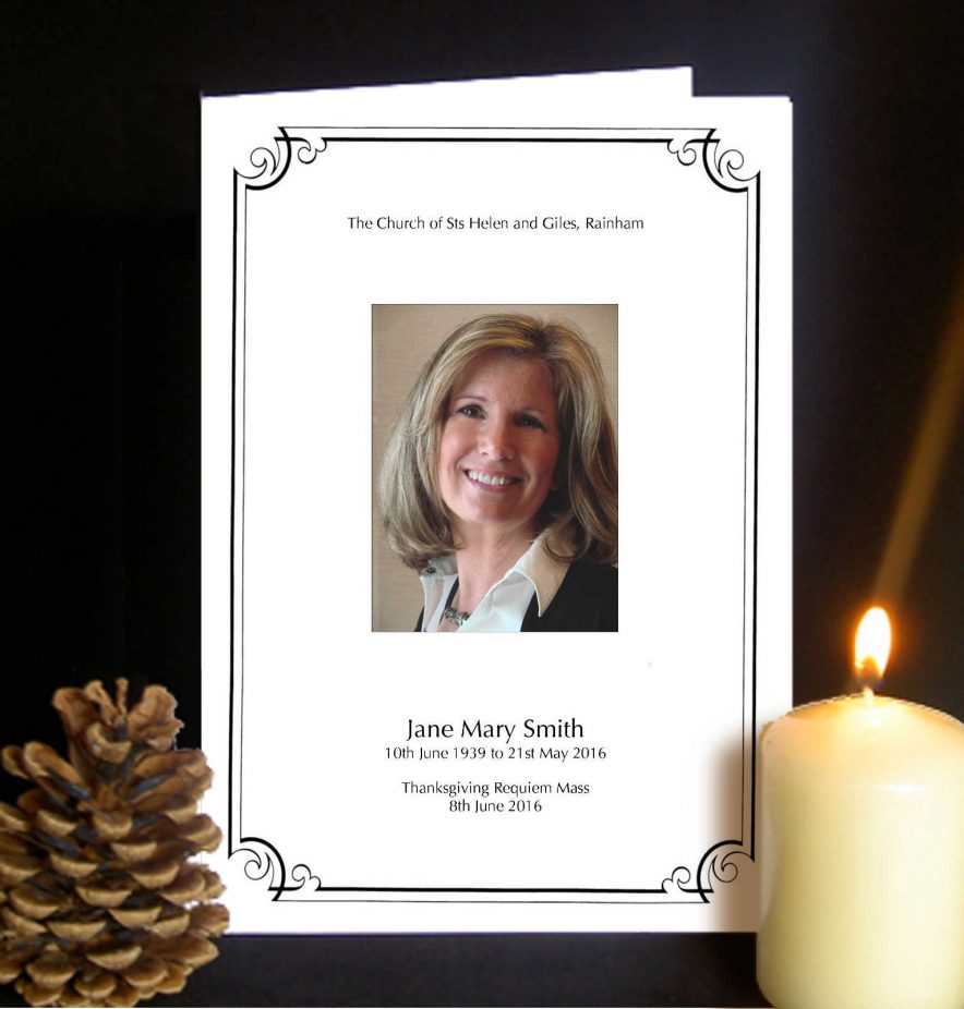 Funeral Order of Service Border Design With a Central Photo