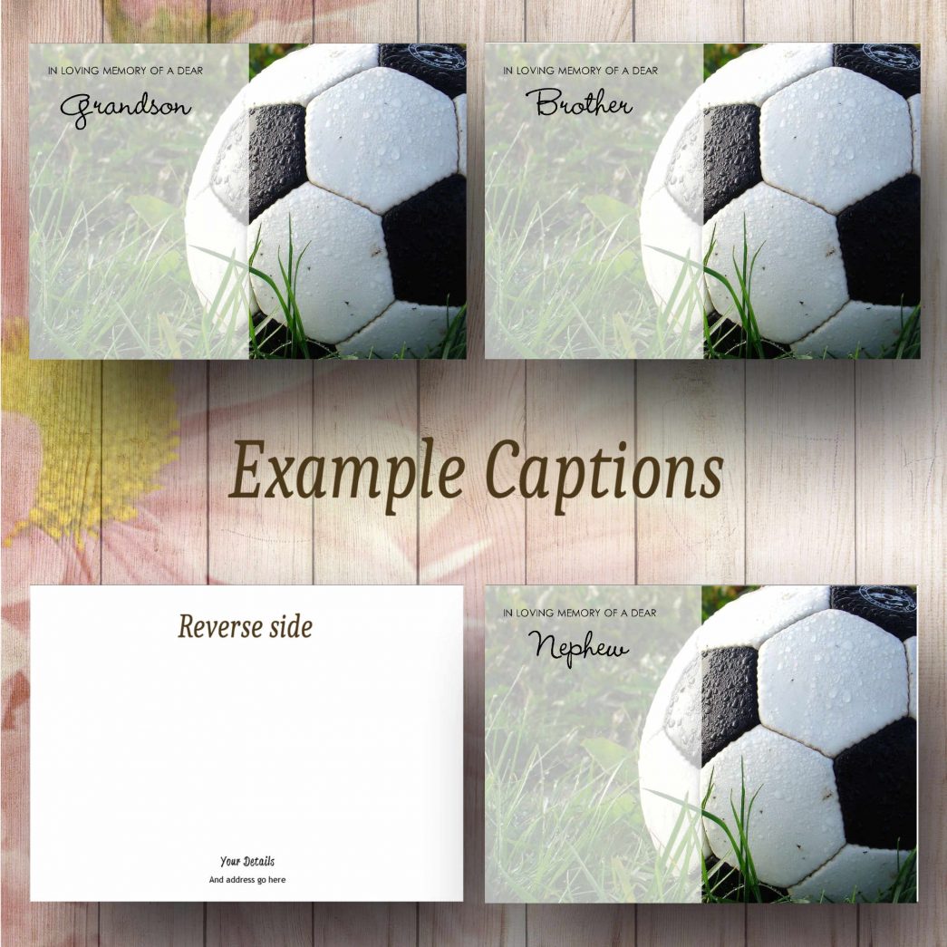 Football Funeral Flower Message Cards Large Size