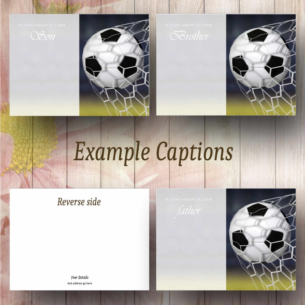 Football Goal Funeral Flower Message Cards Large Size