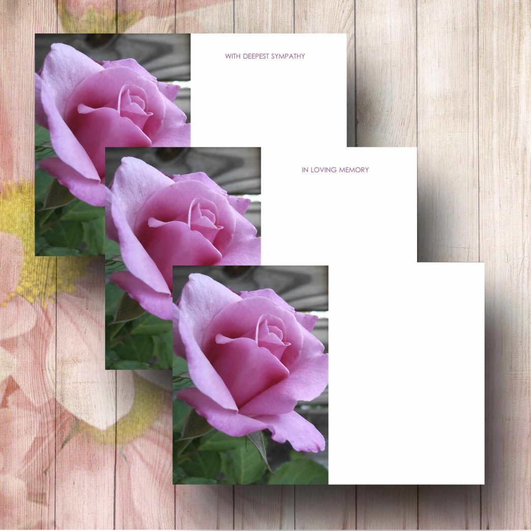 Single Lilac Rose Funeral Florist Cards Large Size