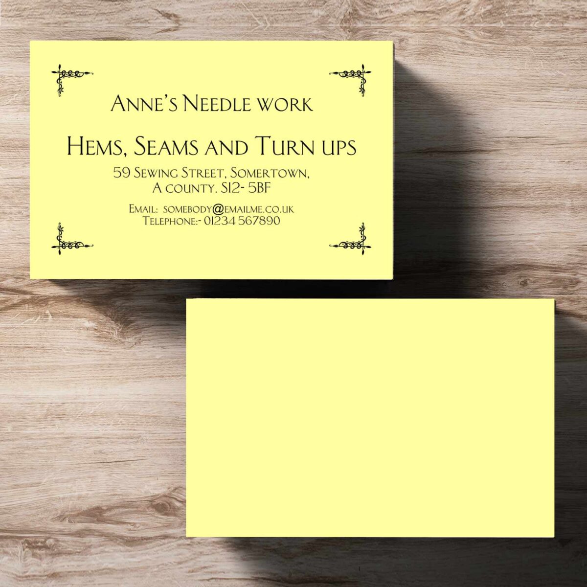 Border Design Business card for Crafters. simple, elegant, economical.