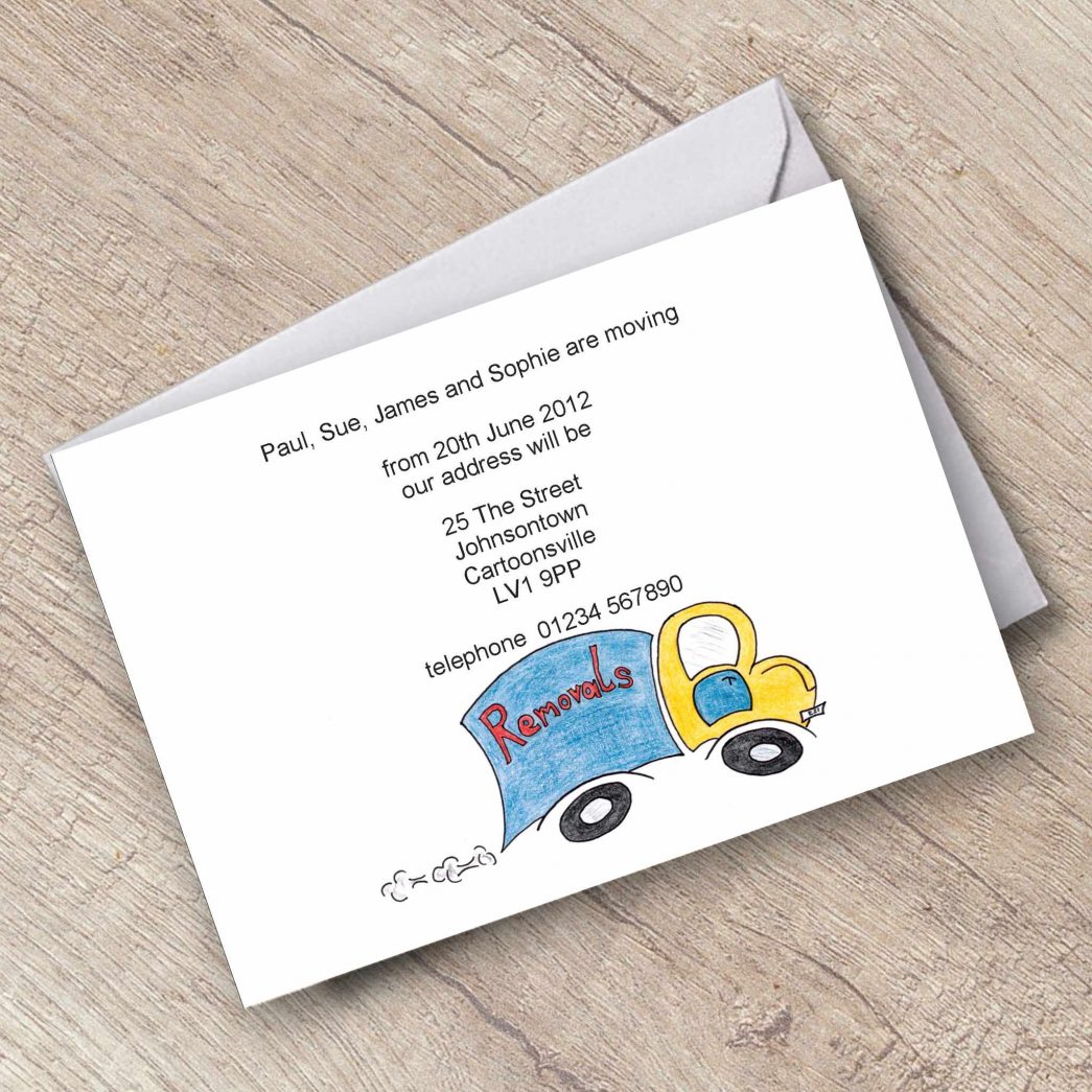Moving Home Cards Removals Van Design Pack of 8