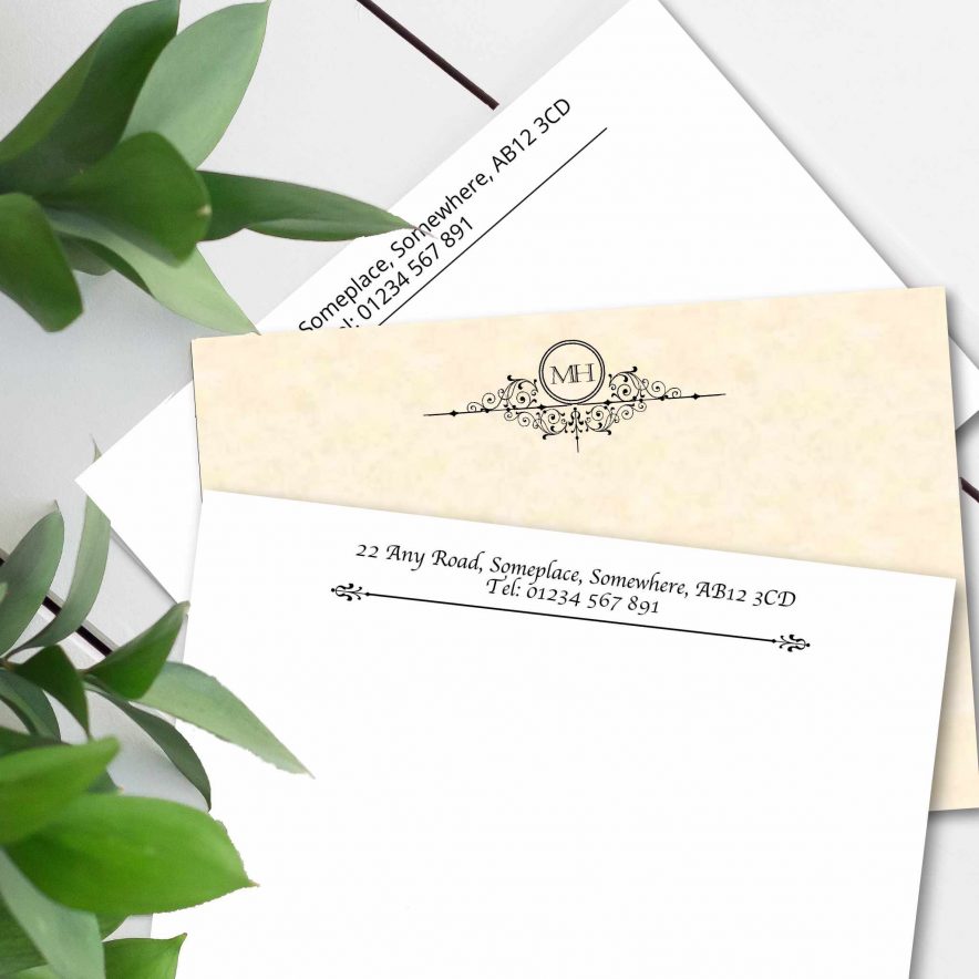 Personalised Correspondence Cards With Colour Co ordinated Envelopes