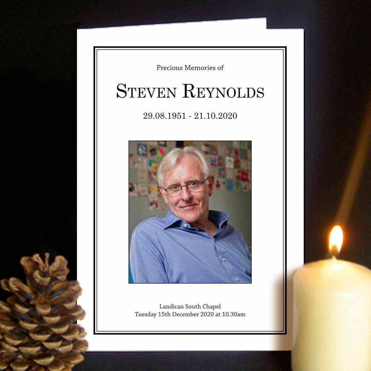 Funeral Order of Service Border Design With a Central Photo