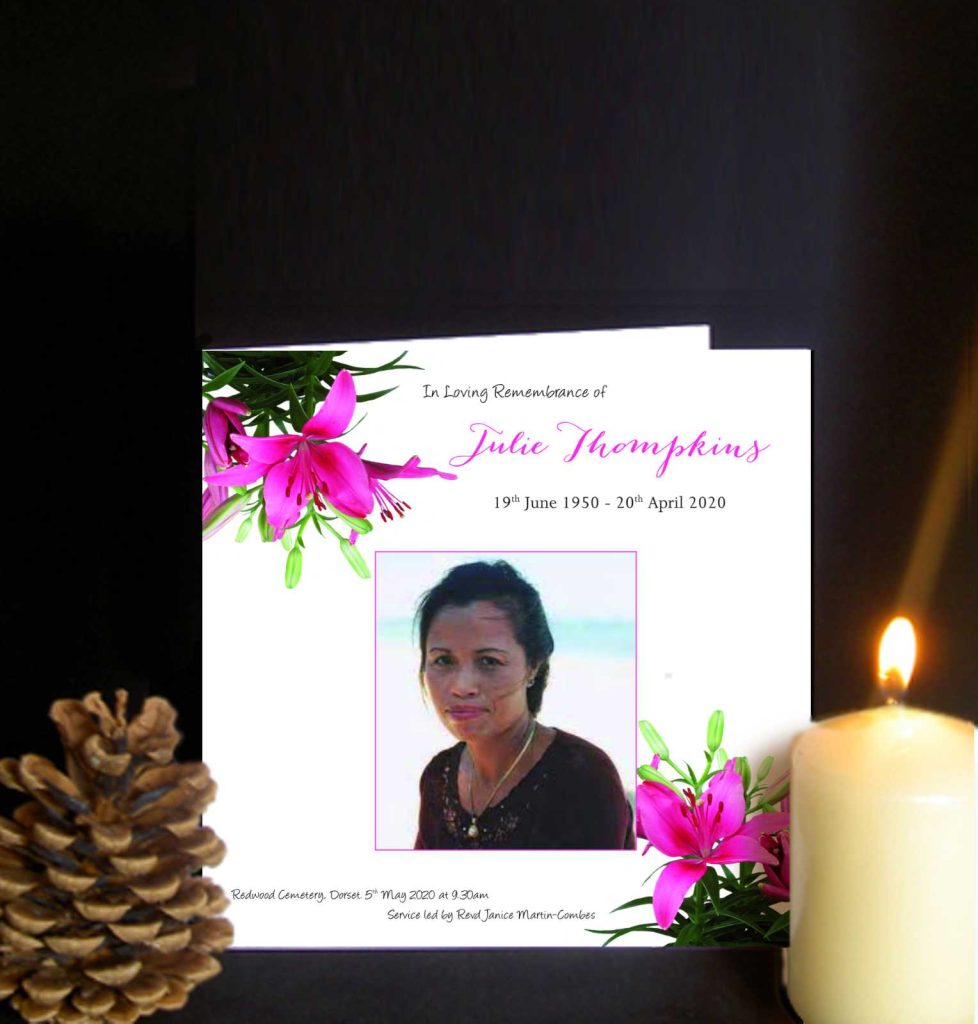 Funeral Order of Service Lily Design.